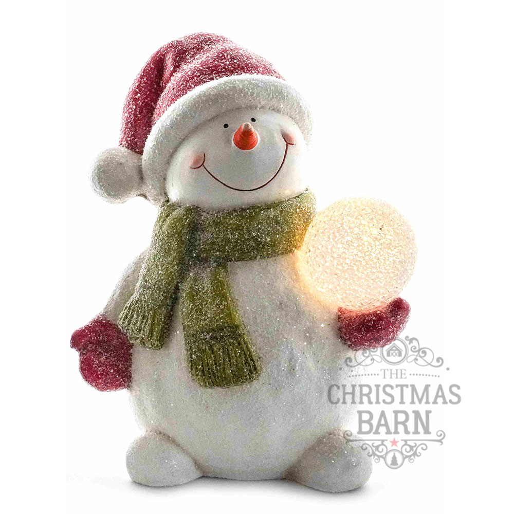 Snowman with Light up Snowball - The Christmas Barn