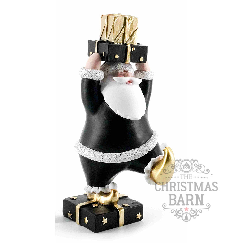 Black & Gold - Santa (b) - The Christmas Barn