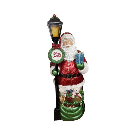 XL Light Up Santa By Lamp - The Christmas Barn